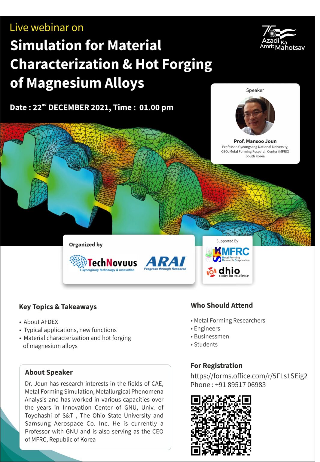 Live webinar on "Simulation for Material Characterization & Hot Forging of Magnesium Alloys" in ...